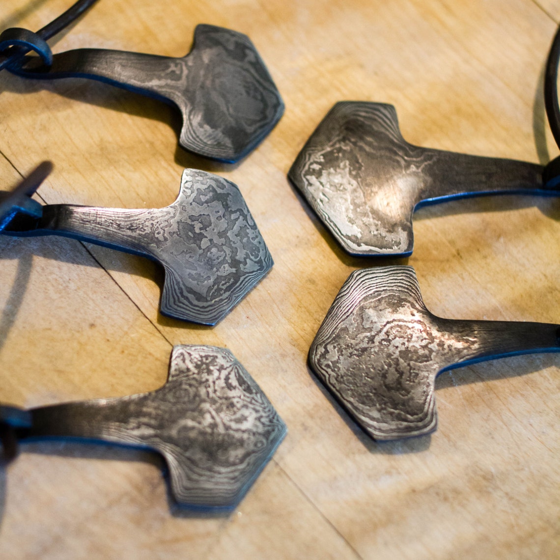 Damascus Hammer Thor's Hammer Mjølner Free Shipping - Etsy Norway