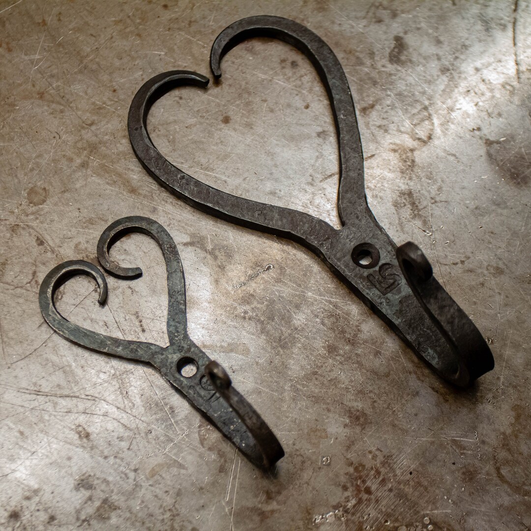 Hand Forged Heart Hook - Rustic Wall Hanger - Free Shipping - Etsy
