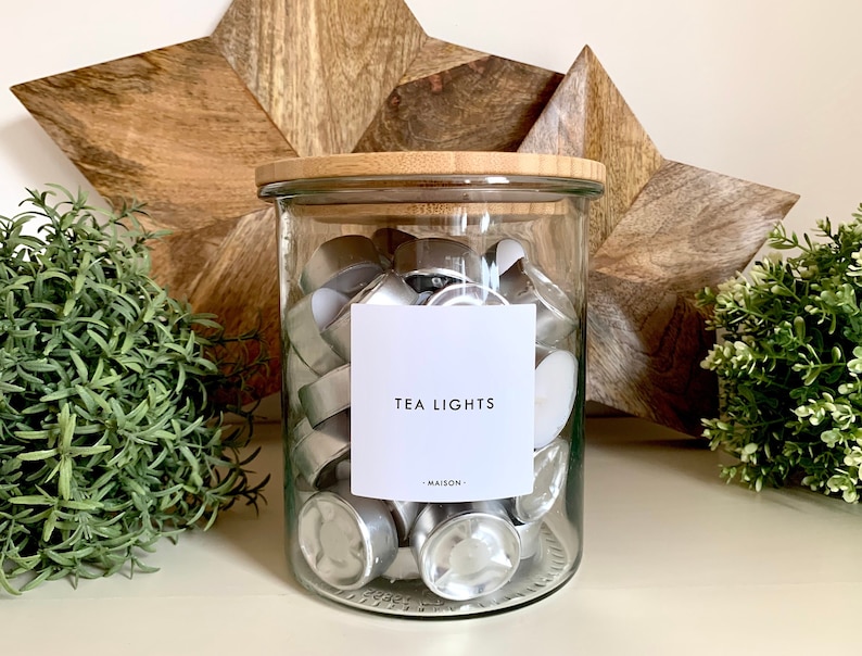 Personalised Labels Square White Minimal Labels Waterproof Labels ...