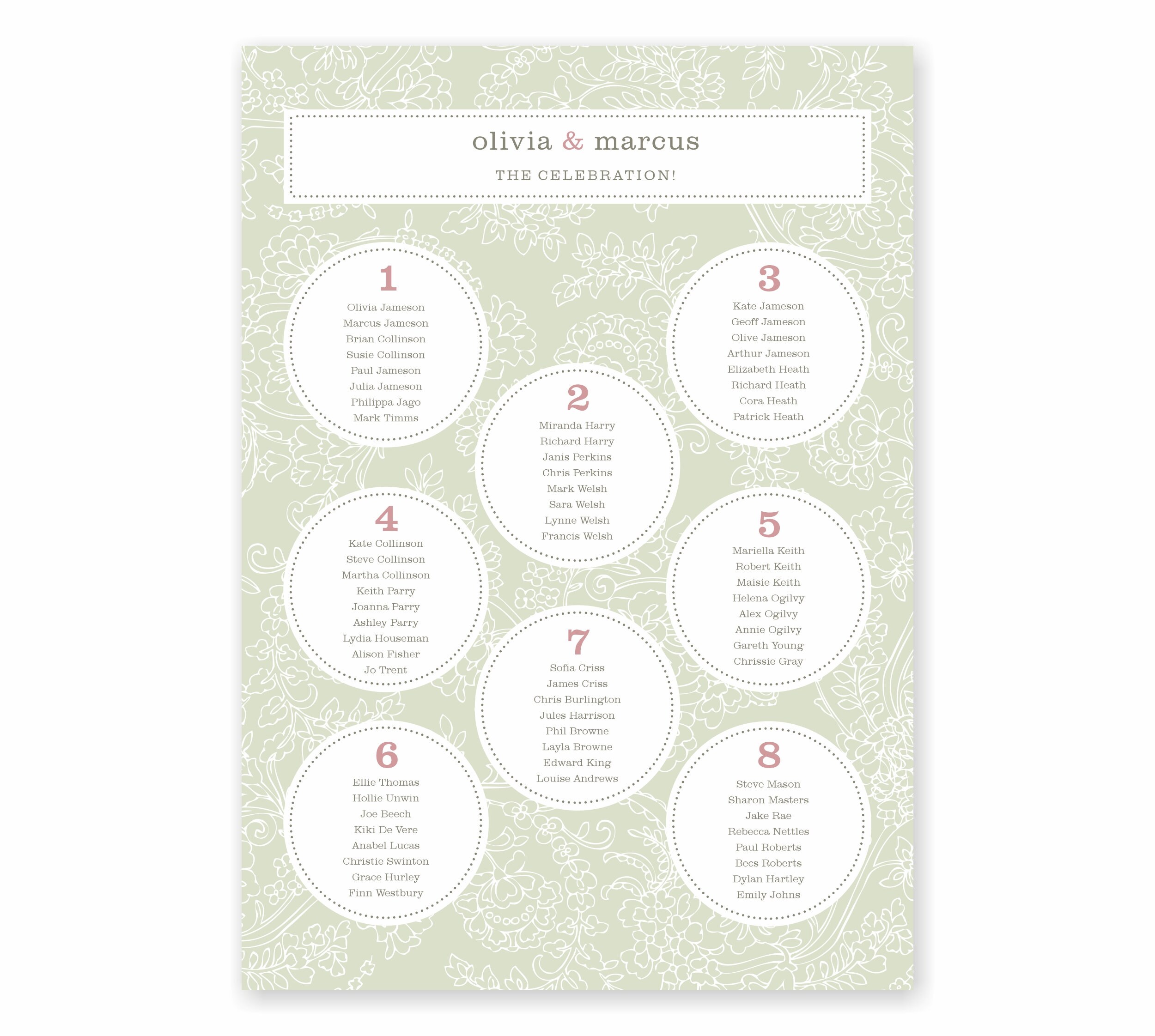 Printable Table Plan, Personalised Table Plan, Wedding Sign, Floral ...
