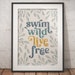 Wild Swimmer Art Print: Sea Swimming Gift (A4 Unframed) - Etsy