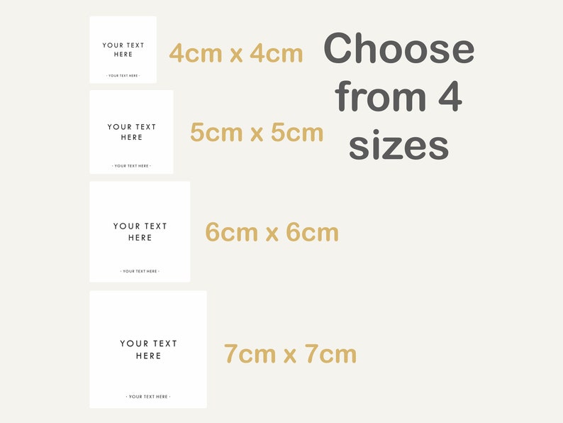 Personalised Labels Square White Minimal Labels Waterproof Labels ...