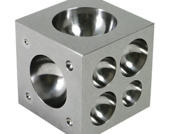 Jewelers Dapping Block With 21 Round Cavities 2 1/2" Polished Stainless ...