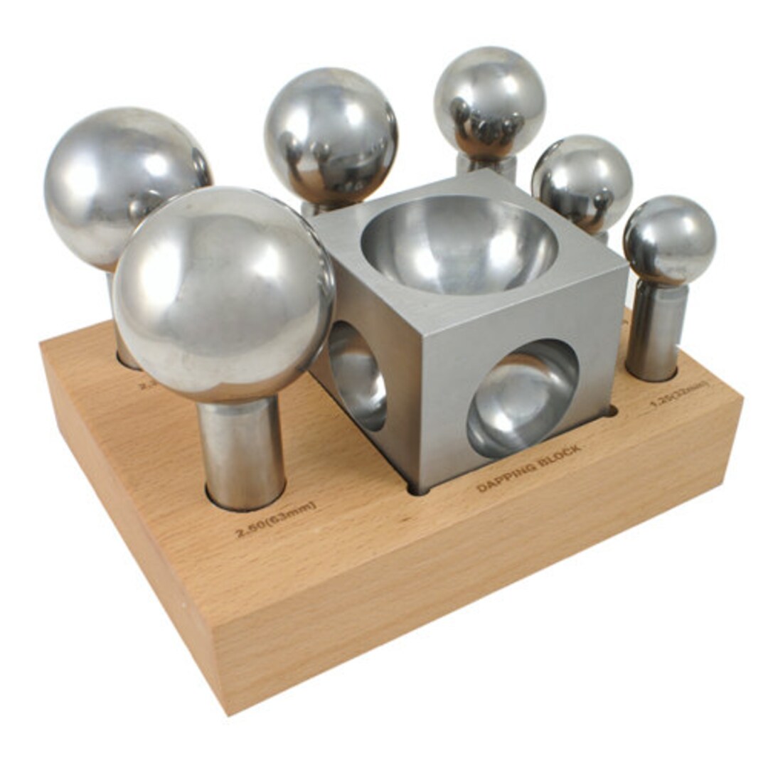Dapping Set - 6 Extra Large Punches and Block for Jewelry Making - 25 ...