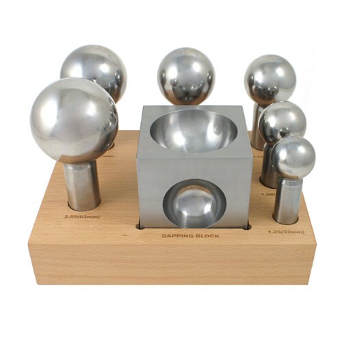 Dapping Set - 6 Extra Large Punches and Block for Jewelry Making - 25 ...