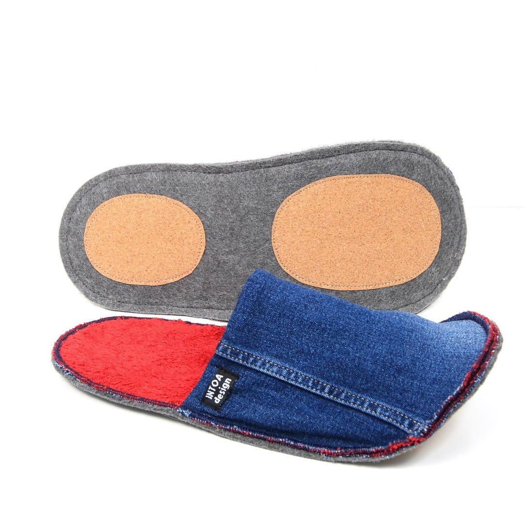 Denim Slip-on Slippers of Upcycled Jeans - Etsy