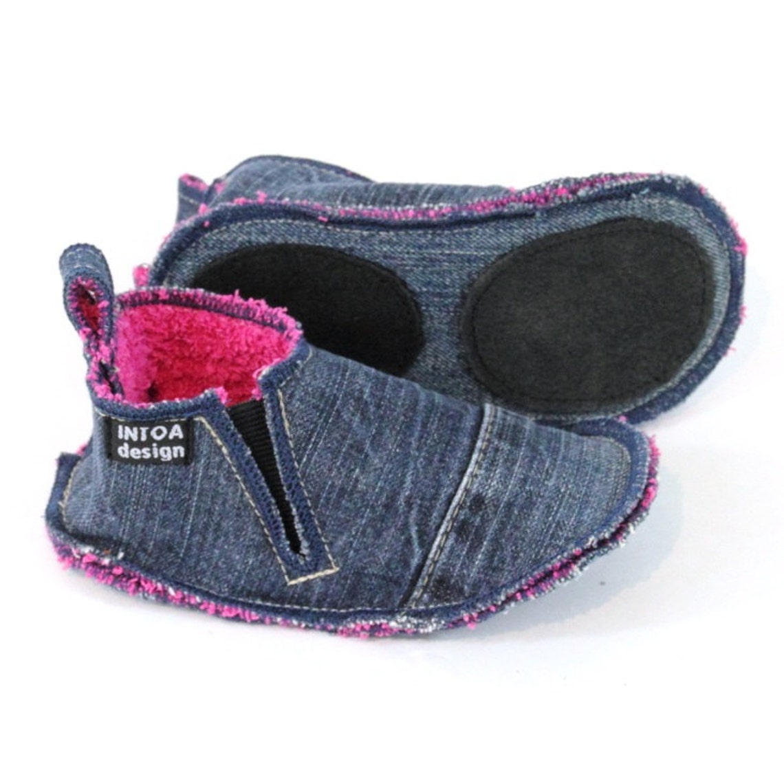 Denim Slippers of Upcycled Jeans, Kids, With Rubber Bands - Etsy