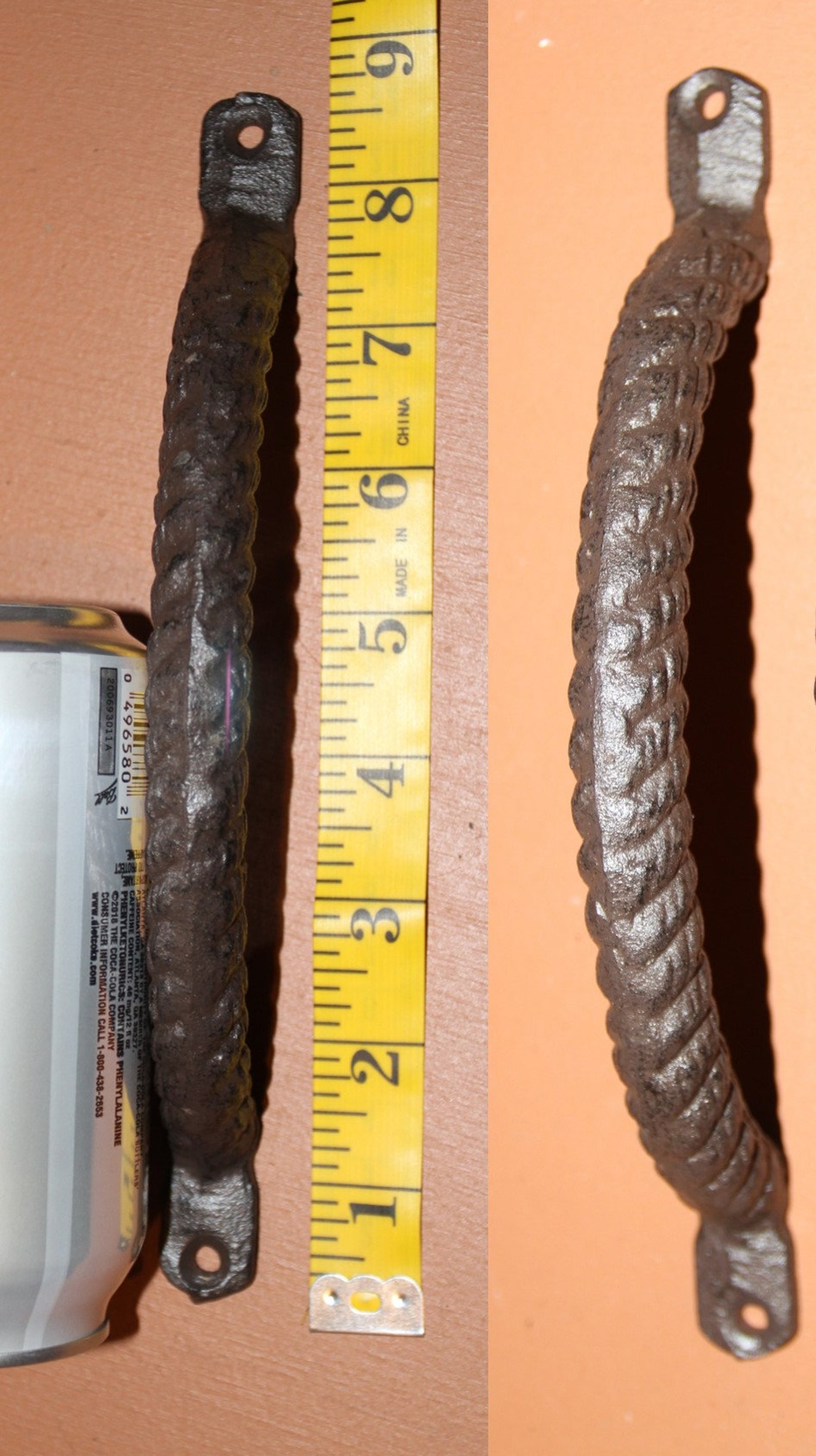 Rustic Coastal Door Pull Cast Iron Rope Design 8 1/2 Inch - Etsy