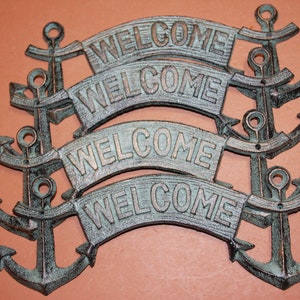 Anchor Welcome Sign Plaque Bronze Look Cast Iron 10 1/4 Inches, BL-43 ...