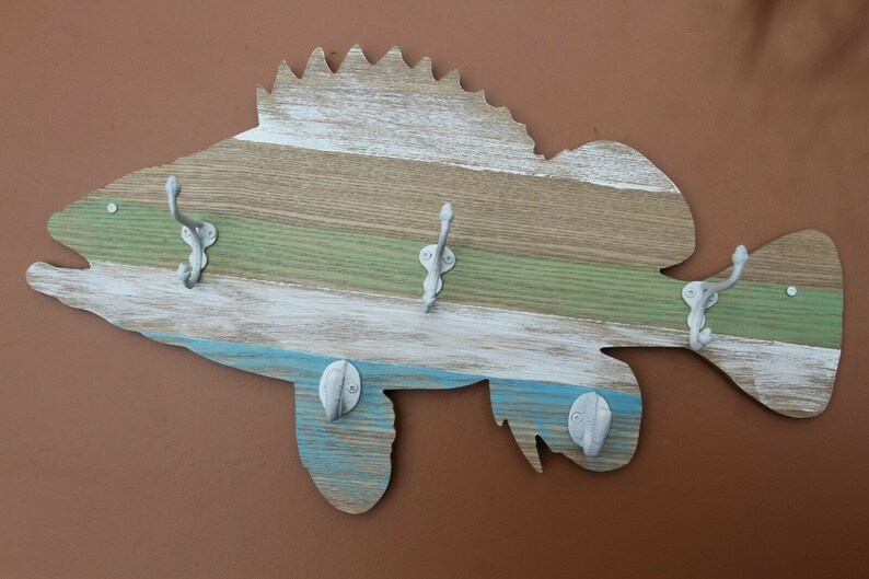 Fish Cleaning Station Decorative Wall Hook Rack Wooden Fish - Etsy