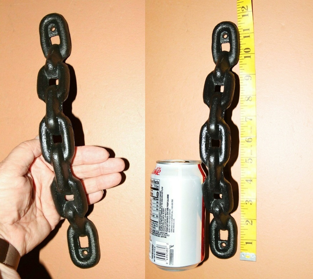 Oversized Masculine Cabinet Handles, Heavy Cast Iron Chain Design, 11 3 ...