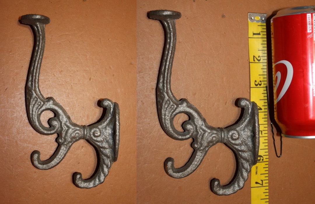 Vintage Look Fancy Wall Hooks, Triple Hook Design, 6 1/2 Tall ...