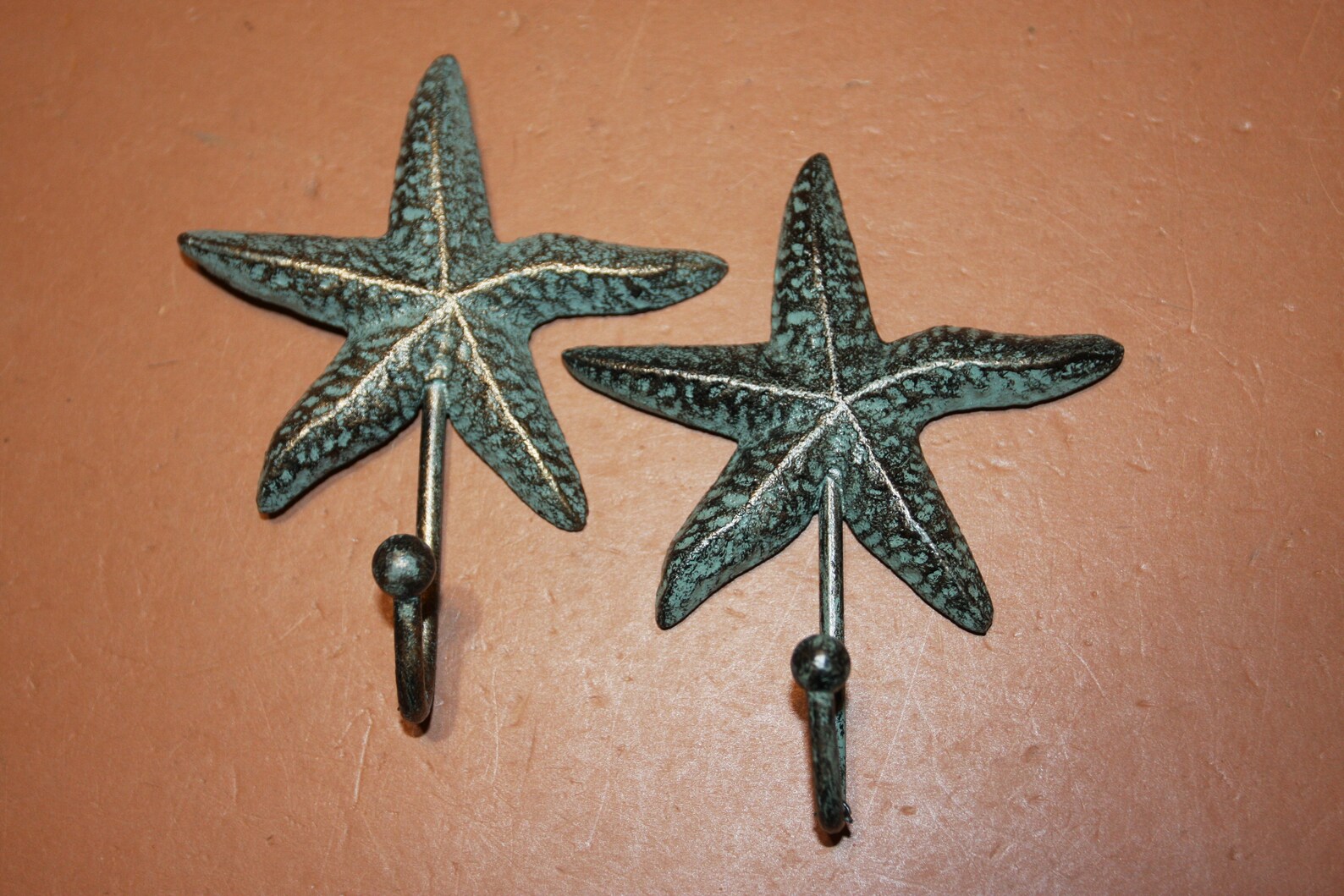 Starfish Key Hooks Bronze-look Cast Iron 5 Inch Volume | Etsy