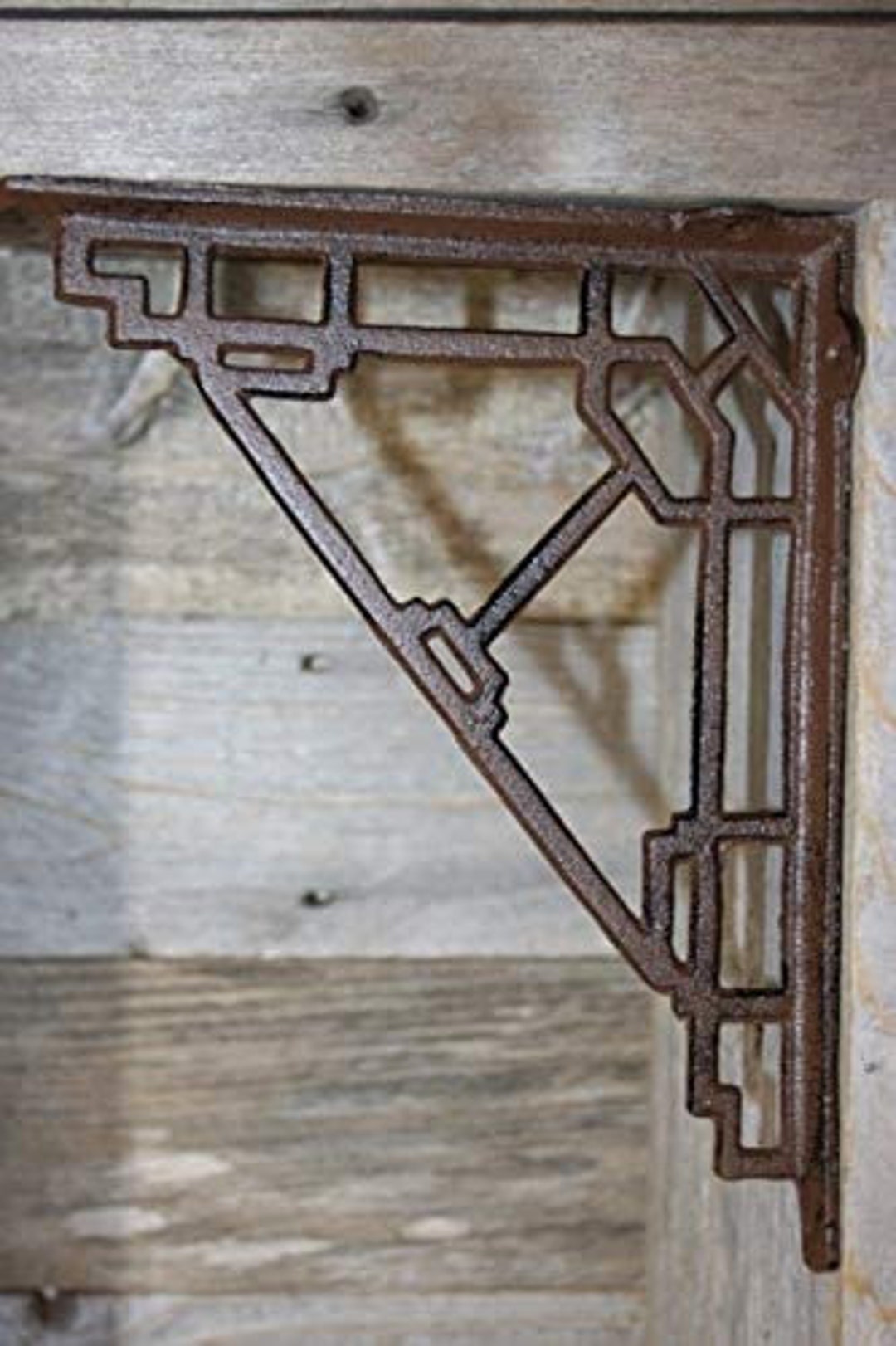 Decorative Cast Iron Brackets Art Deco Stained Glass Design, 9 5/8 Inch ...
