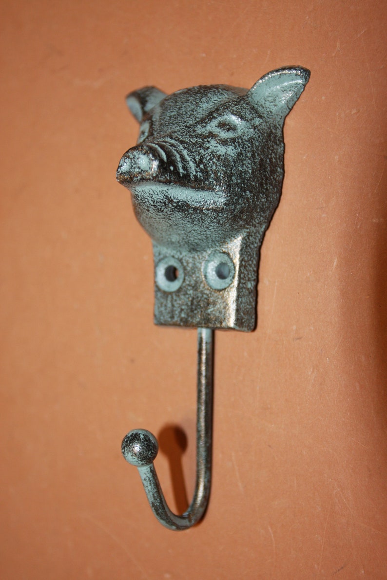 Antiqued Look Pig Wall Hooks Solid Cast Iron 5 1/4 Inch High - Etsy