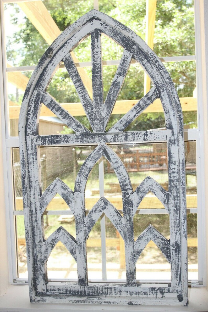 White Wood Farmhouse Wall Window Display 30 1/4 | Etsy