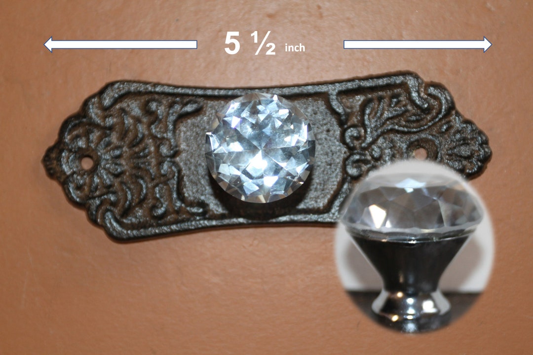 Reproduction Victorian Drawer Pulls, Ornate Metal Glass Knob, HW-55 ...