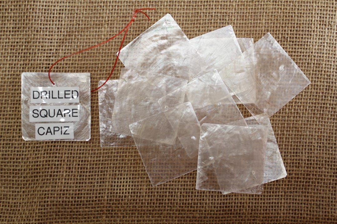 50-CAPIZ SEASHELLS, 2 in Square,mosaic Craft Supply,beach Art,coastal ...
