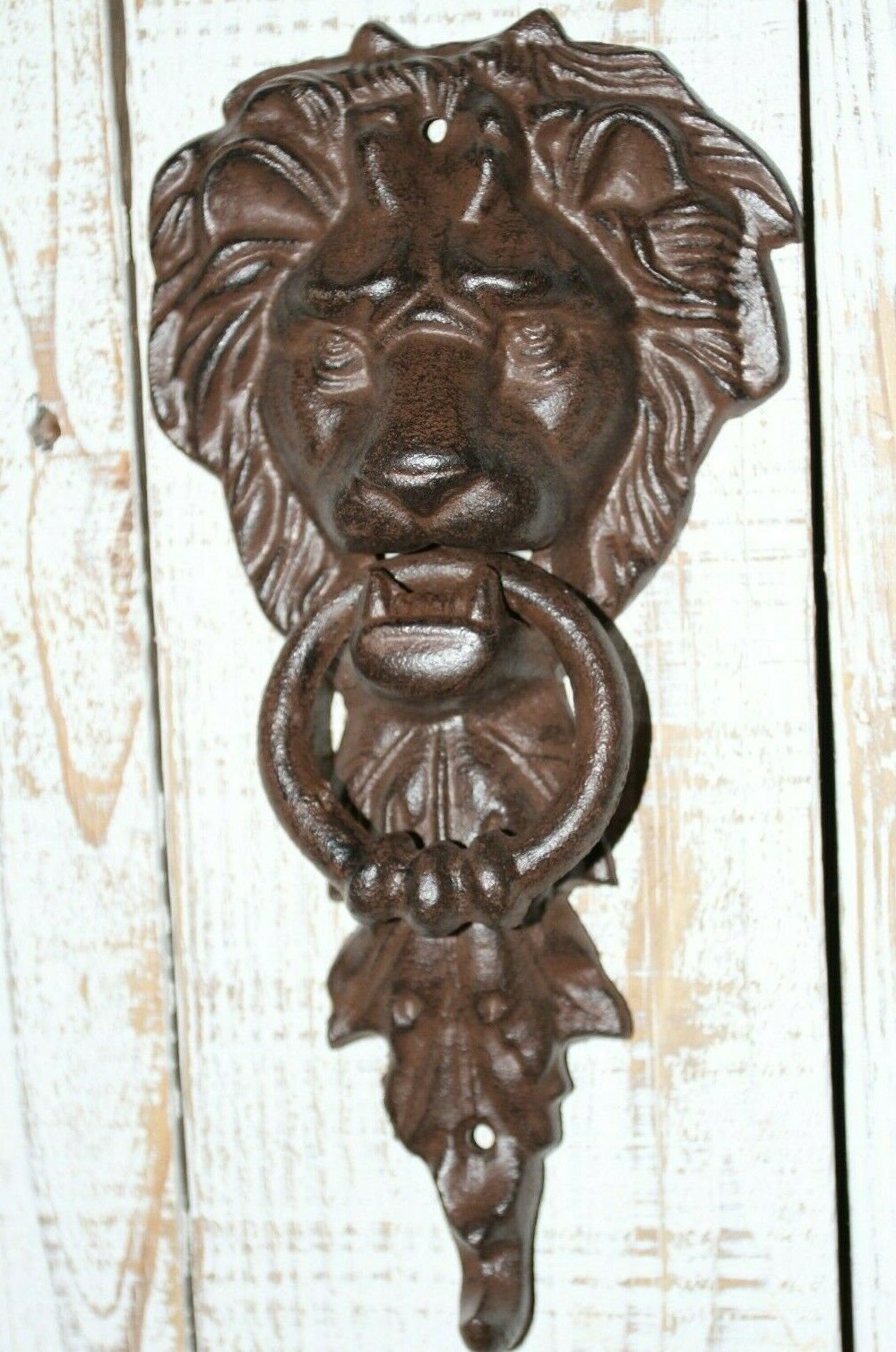 Lion Head Door Knocker / Door Pull Handle Set Cast Iron - Etsy