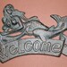 Coastal Welcome Home Plaque Mermaid Design, Bronze Look Cast Iron 8 3/4 ...