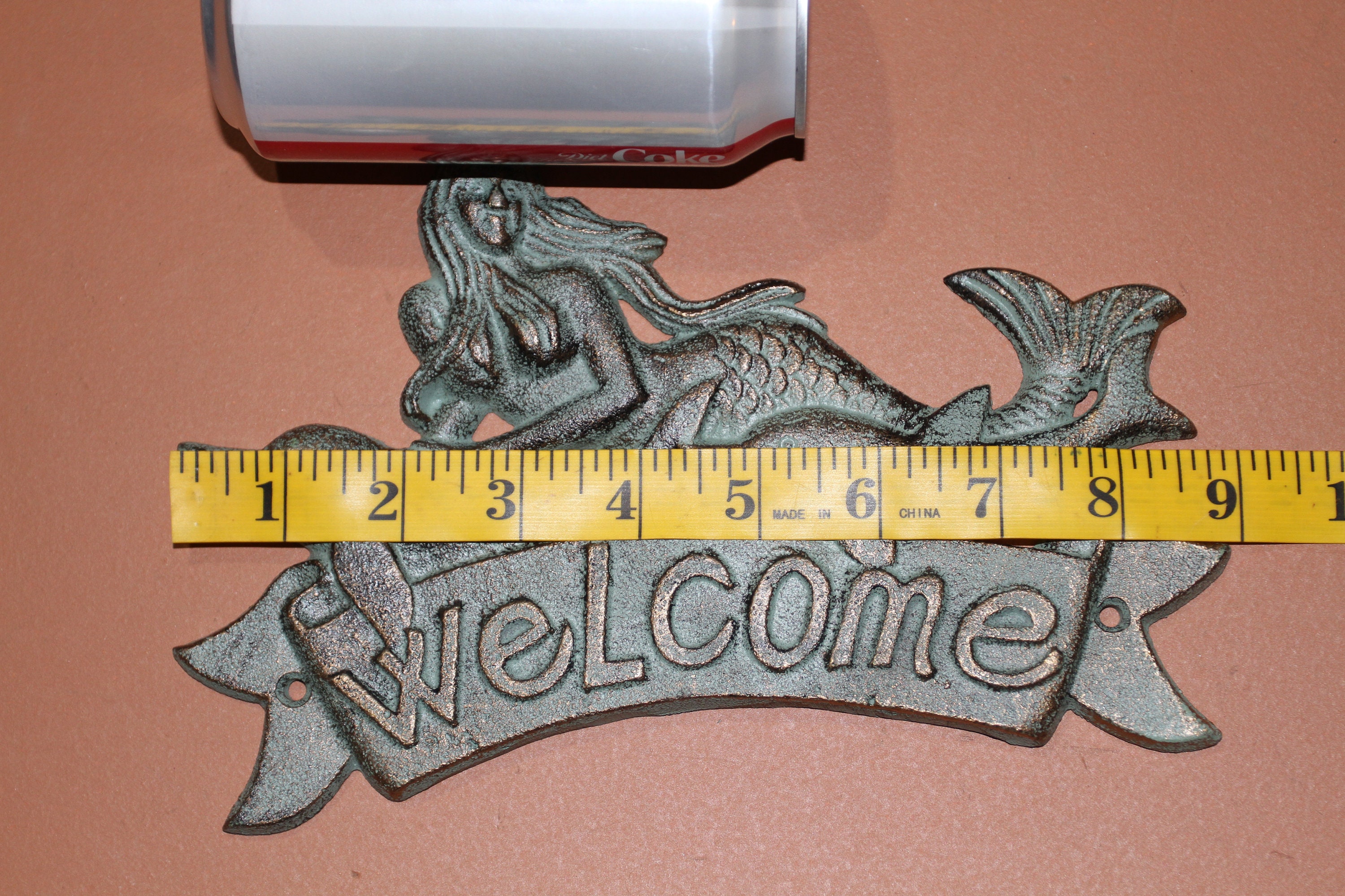 Coastal Welcome Home Plaque Mermaid Design Bronze Look Cast - Etsy