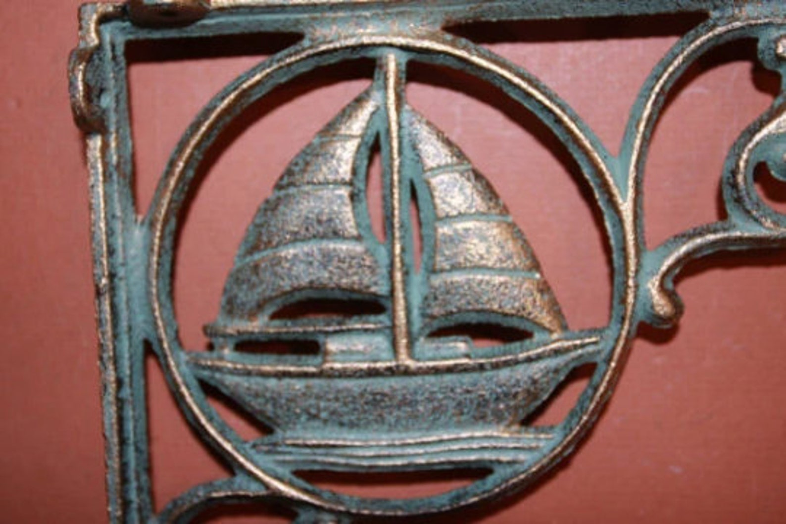 Nautical Shelf Brackets / Sailboat Design 9 Inch / Cast Iron - Etsy