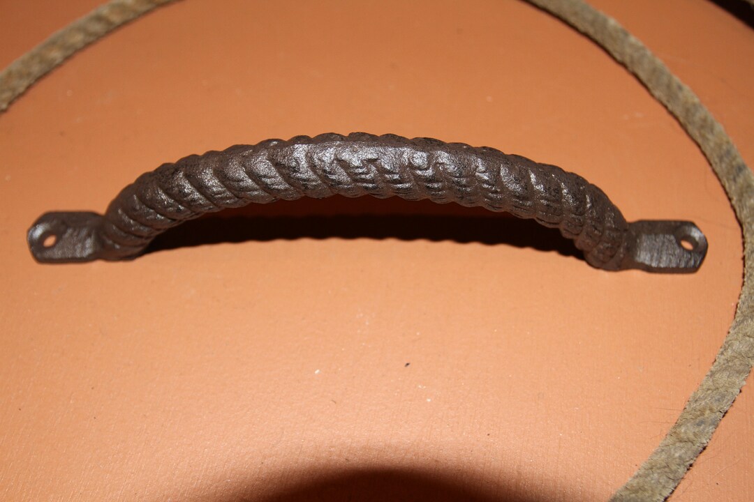Rope Design Cast Iron Pulls Handle 8 1/2 Inch Wide Center - Etsy
