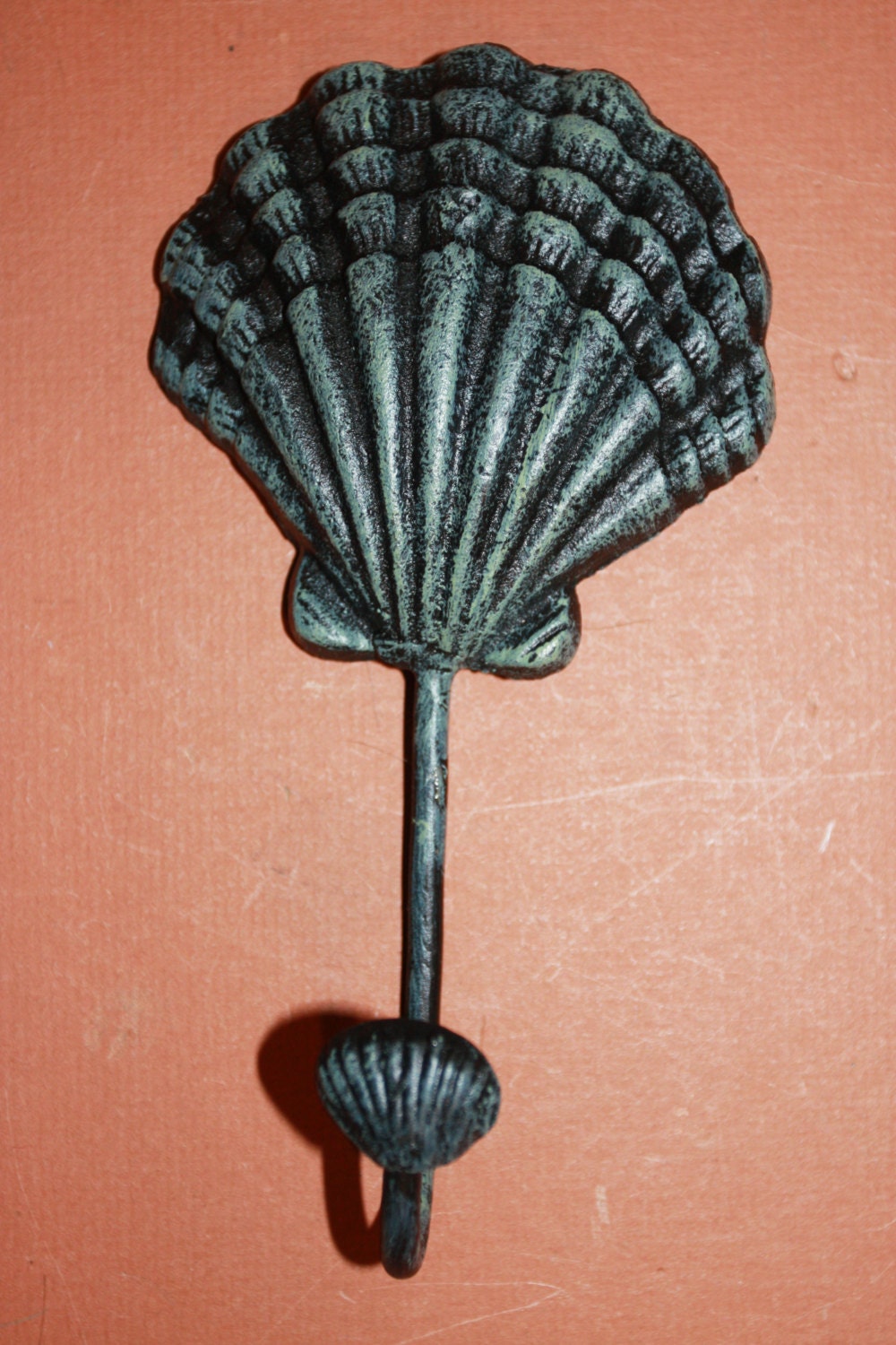 2 LARGE SEASHELL Cast Iron Wall Hook Seashell Wall Decor | Etsy