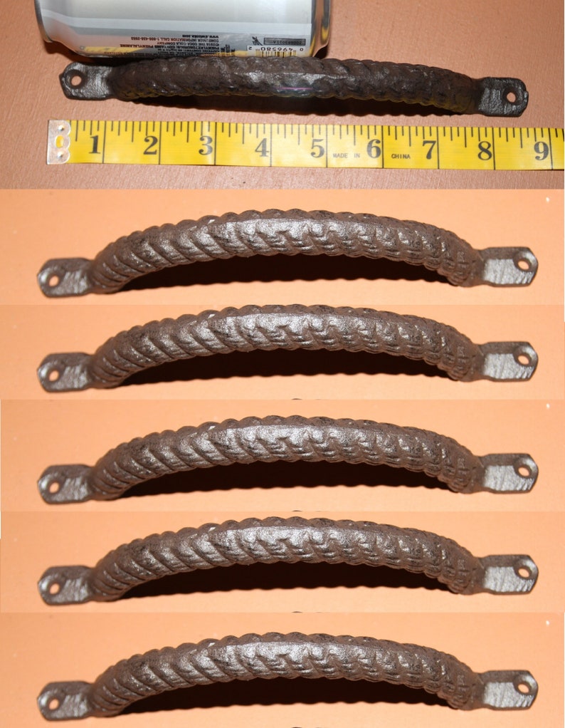 Rustic Coastal Door Pull Cast Iron Rope Design 8 1/2 Inch - Etsy
