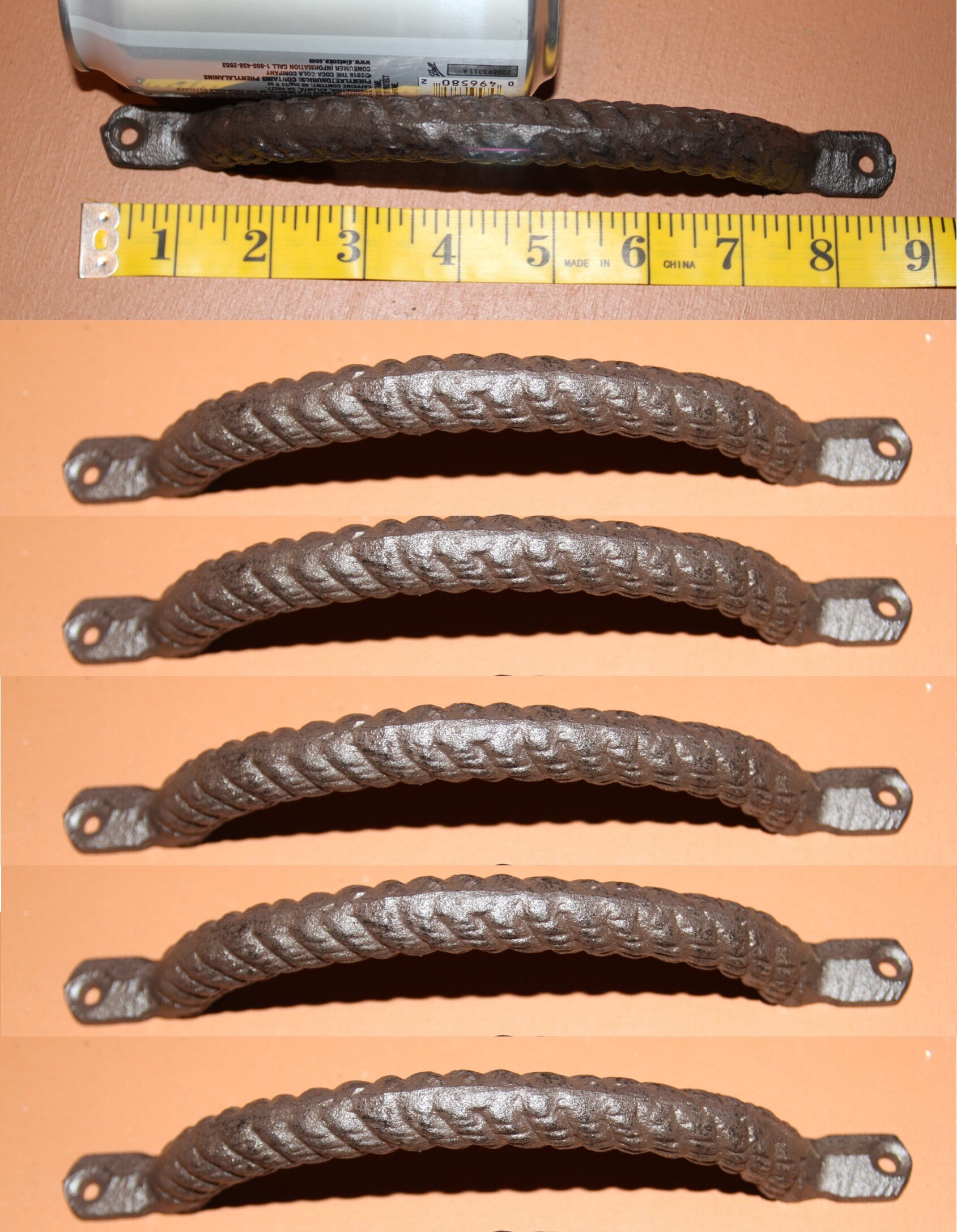 Rustic Coastal Door Pull Cast Iron Rope Design 8 1/2 inch | Etsy