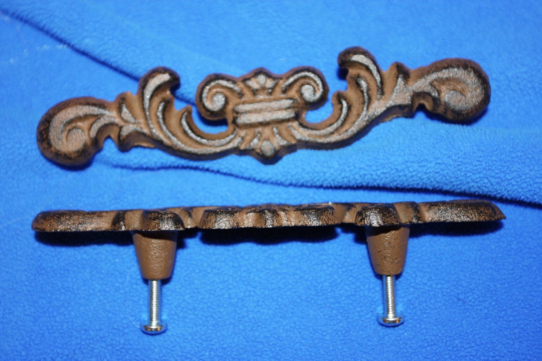 French Victorian Vintage Look Cabinet Drawer Pulls, Cast Iron ~ 3 1/8 ...