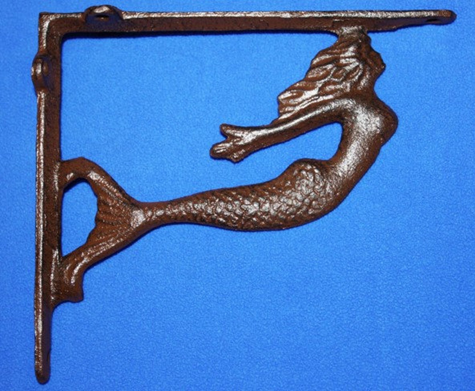 Nautical Reading Nook Mermaid Book Shelf Brackets Solid Cast Iron, 7 3/ ...