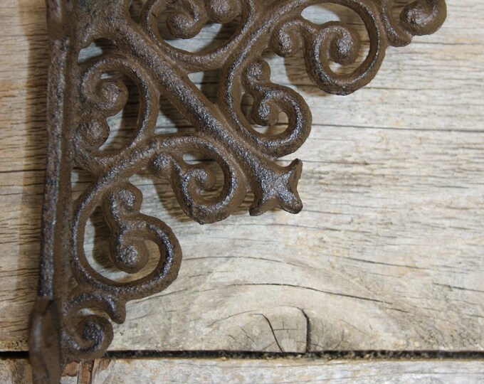 Cast Iron Shelf Bracket, Rustic Iron Shelf Brackets, Antique Iron Shelf ...