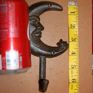 Vintage Look Man in the Moon Decor Cast Iron Wall Hooks 6 1/2 - Etsy