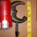 Man in the Moon Wall Hooks 6 1/2 Inch High Solid Cast Iron Volume ...