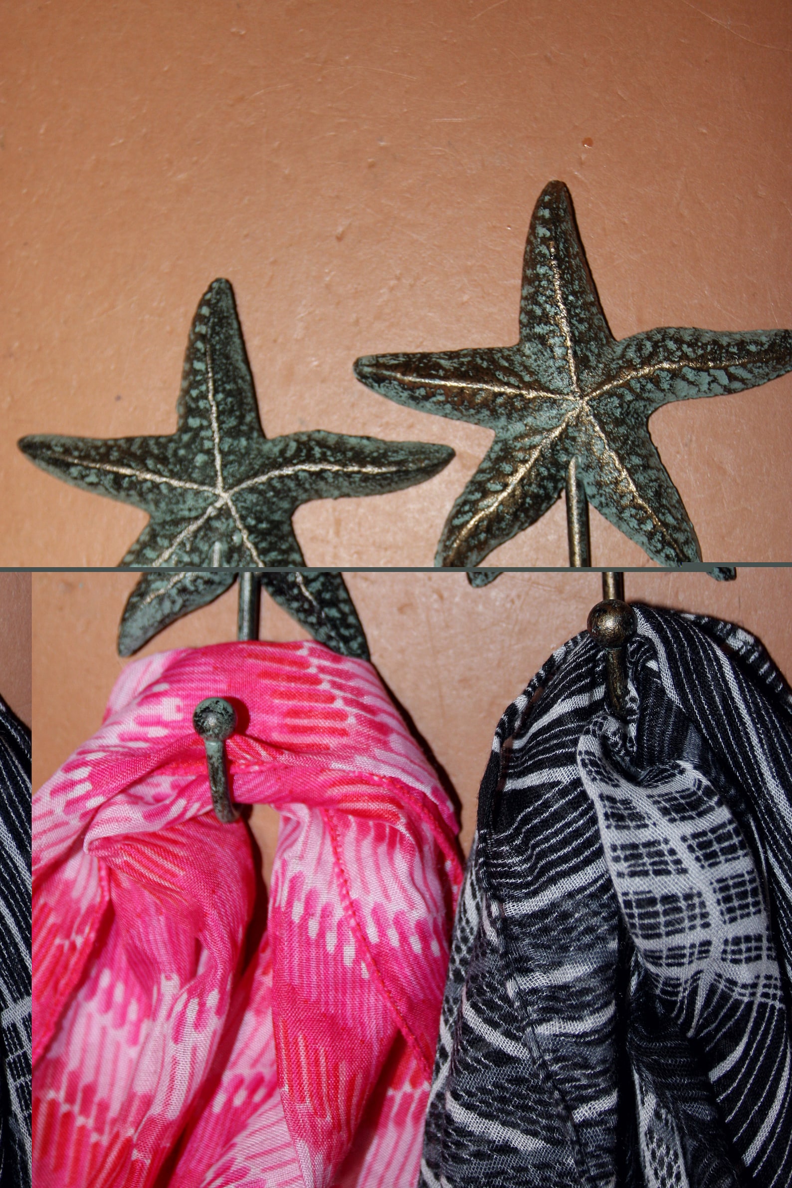 Starfish Key Hooks Bronze-look Cast Iron 5 Inch Volume | Etsy