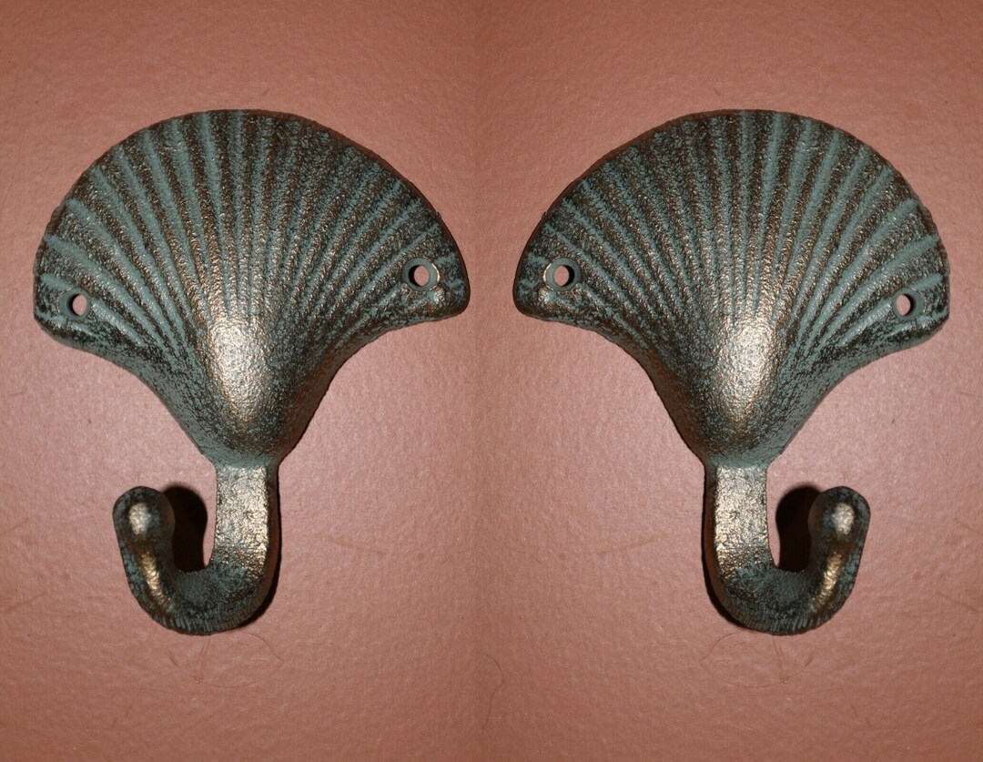 Seashell Design Craft Room Wall Hooks, Cast Iron, N-14b Free Ship - Etsy