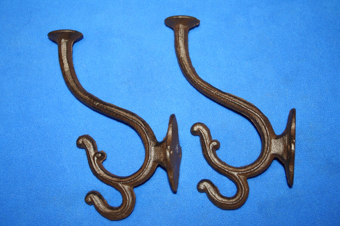 DIY Hall Tree Wall Hooks Cast Iron Triple Hook Design 6 | Etsy