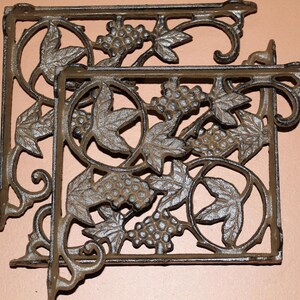 CORBELS, Grape Vine Leaf Shelf Braces, Country Decor, Christmas Gift ...