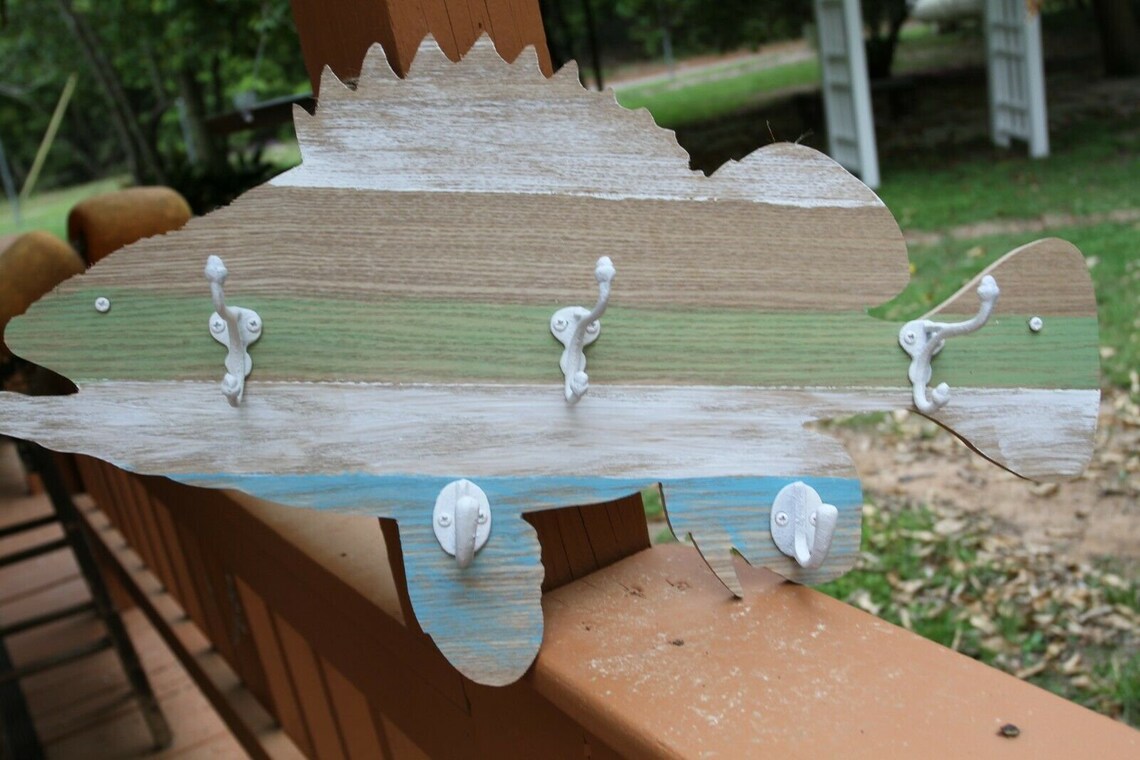 Fish Cleaning Station Decorative Wall Hook Rack Wooden Fish - Etsy