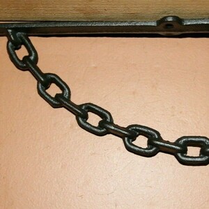 Black Industrial Chain Shelf Brackets / Patio Corbels, Heavy Solid Cast ...