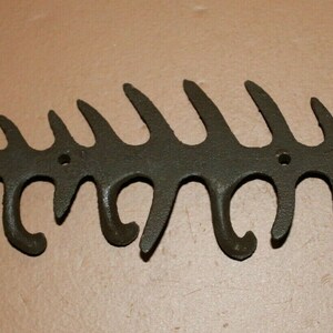 Fish Bone Key Hook Rack Cast Iron, Fisherman Cabin Lodge Lakehouse ...