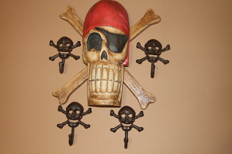Gifts for Dad Jolly Roger Wall Display Wood & Cast Iron - Etsy