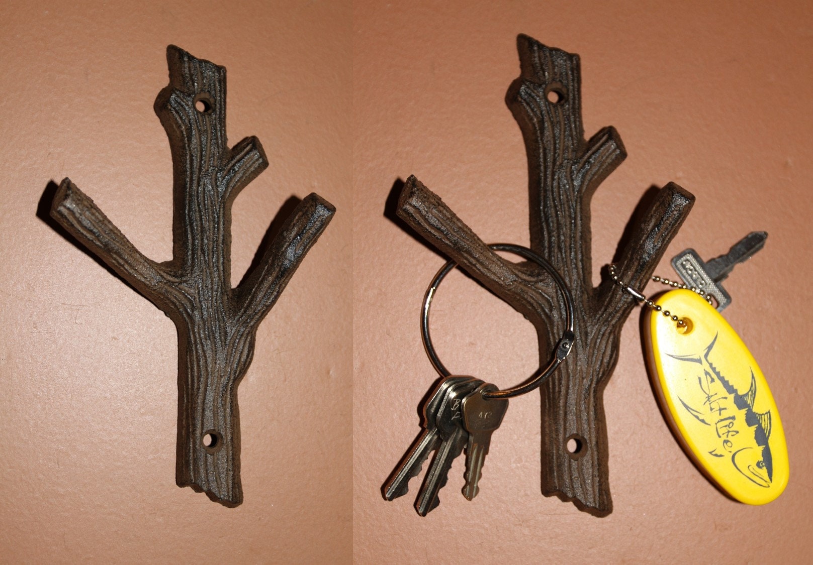 Forest Woodland Entryway Decor Tree Branch Wall Hooks Cast | Etsy