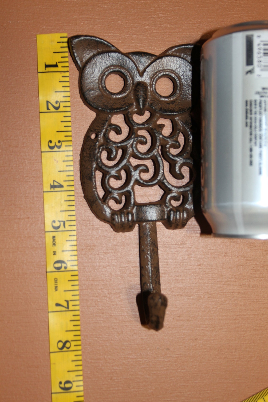 6 Vintage Look Cast Iron Owl Wall Hooks 7 1/2 Inch Patio - Etsy