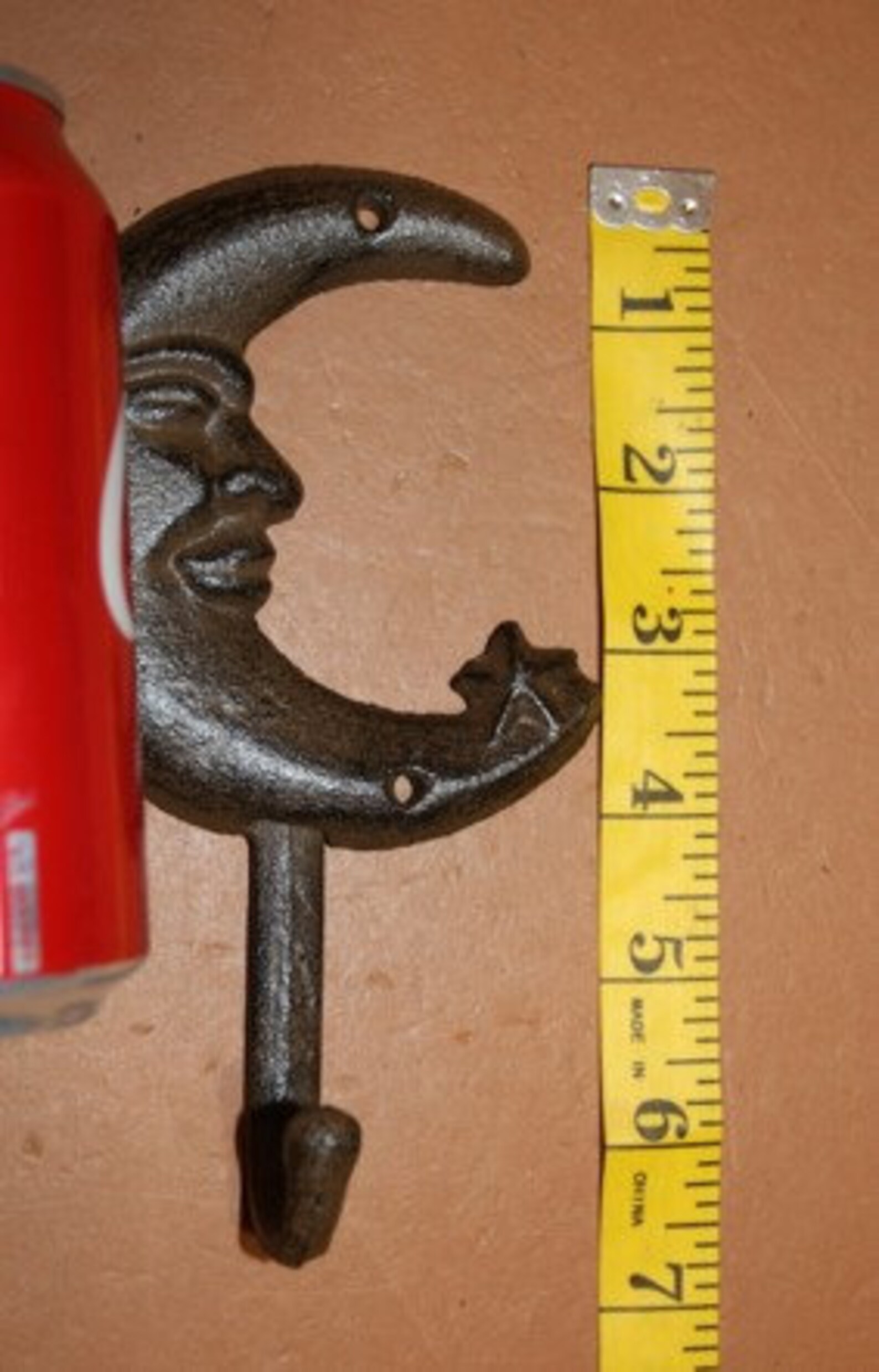 Vintage Look Man in the Moon Decor Cast Iron Wall Hooks 6 1/2 | Etsy