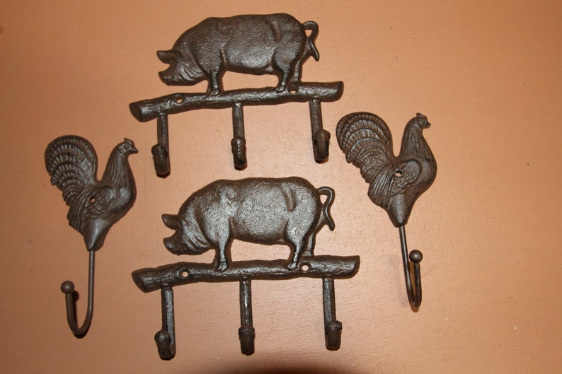 Farm House Barnyard Animals Wall Decor / Rustic Cast Iron Wall - Etsy