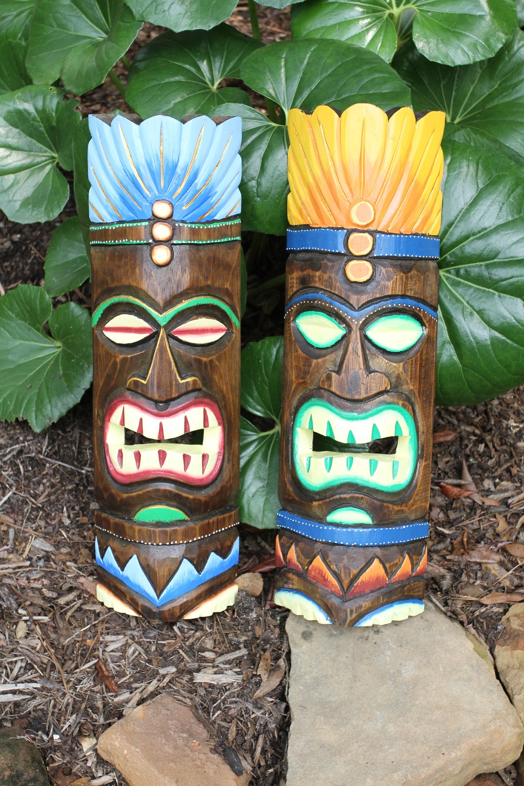 TIKI MASKS / Home Decor / Tropical Wall Hangings / Island Decor / Craft ...