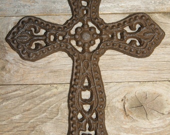 Vintage Cast Iron Cross, Rustic Cross, Religious Home Decor - Etsy