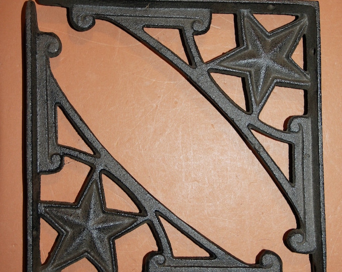 Set of 2 WESTERN STAR Brackets Cast Iron Shelf Brackets Farmhouse ...